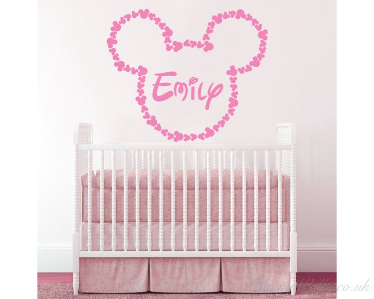 Personalised Baby Name Minnie Mouse Head Ears