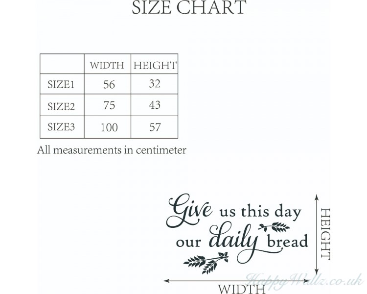 Give Us This Day Daily Bread Dining Room Vinyl Decal-Lettering Wall ...