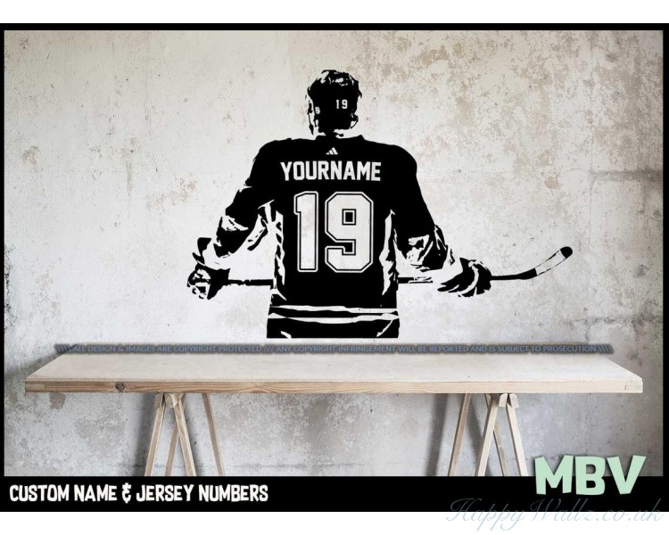 Custom Name Hockey Decal - Ice Hockey vinyl sticker - Choose Name and ...