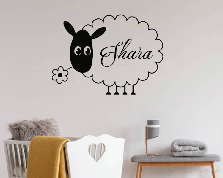 Sheep Wall Decals Personalized Name Decals Vinyl Sticker Name Girl ...