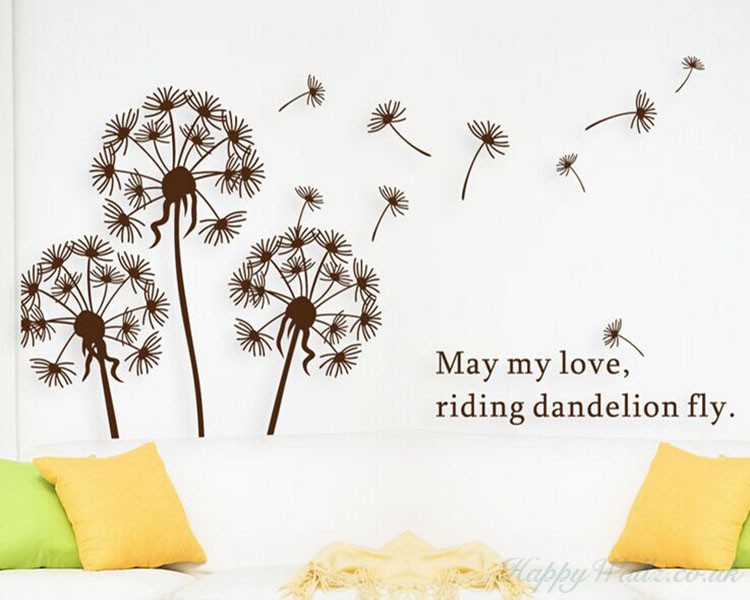 Dandelion Wall Decal with Quotes
