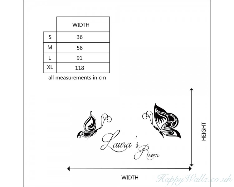 Personalised Name Sticker with Butterflies