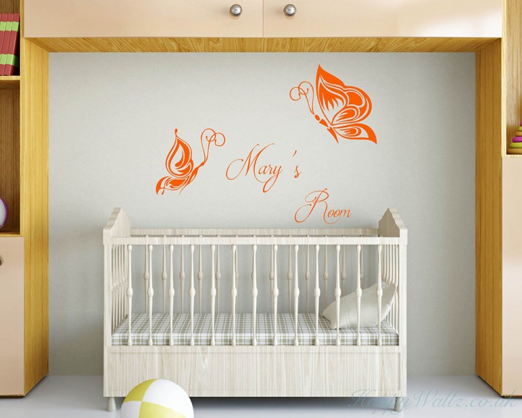 Personalised Name Sticker with Butterflies