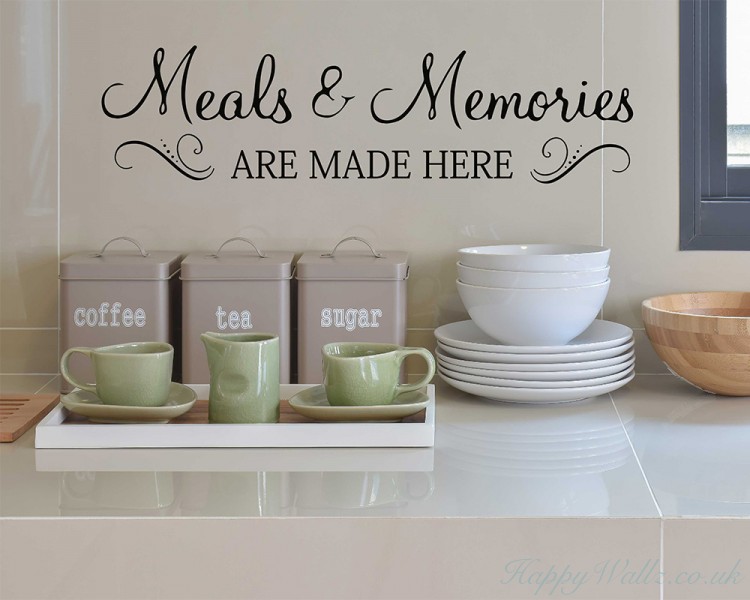 Meals & Memories Decal - Kitchen Quote Wall Decal - Meals and Memories ...