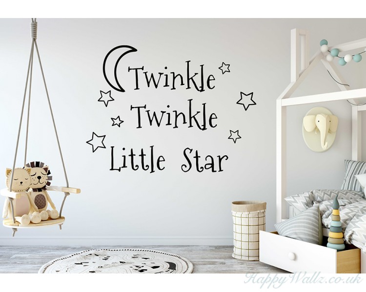 Twinkle Twinkle Little Star Decals, Stars Nursery Decor, Baby Room Wall ...