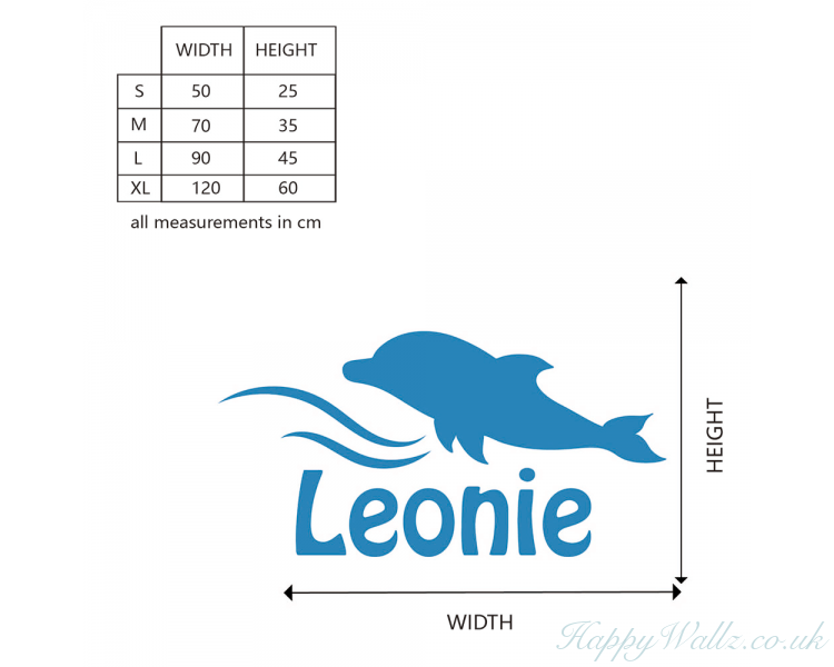 Dolphin Customised Name Cartoon Decal For Nursery