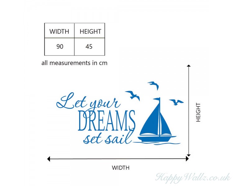Let your dreams set sail-Nautical sailing wall decor-Nursery wall art