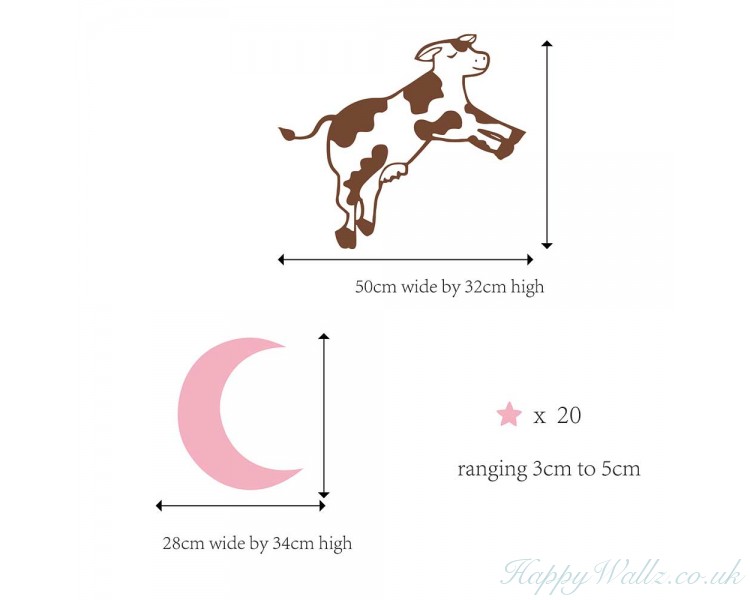 Cow Jumped Over the Moon Wall Decal Nursery Wall Decal