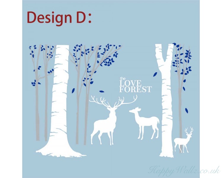 Tree Forest Wall Decals-Woodland Design with Animals Decal