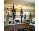 Large Woodland Pine Tree Decals - Five Individual Trees with Animals ...
