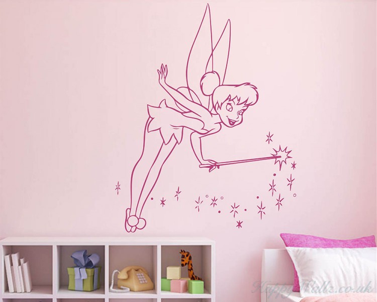 Tinkerbell Vinyl Wall Decal - Fairy Silhouette Art for Nursery
