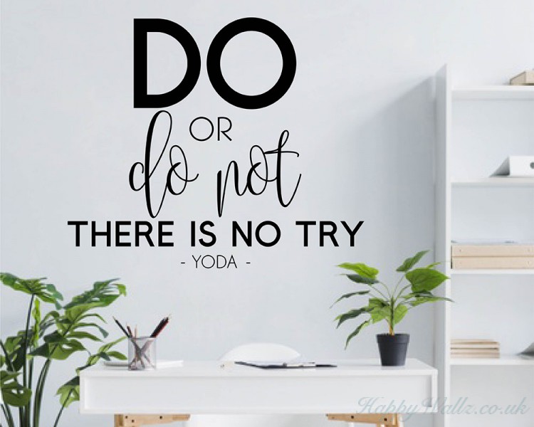 Do Or Do Not There Is No Try Yoda Motivational Wall Decal Quote
