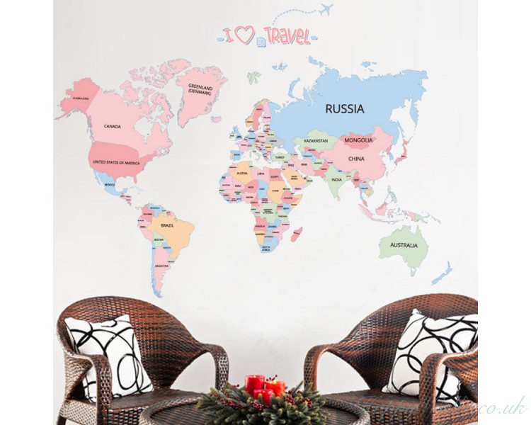 Large World Map Posters For Kids Wall Geography Educational Posters ...