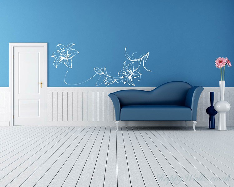 Beautiful Lily Flowers Wall Decals