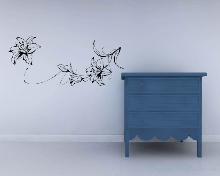 Beautiful Lily Flowers Wall Decals