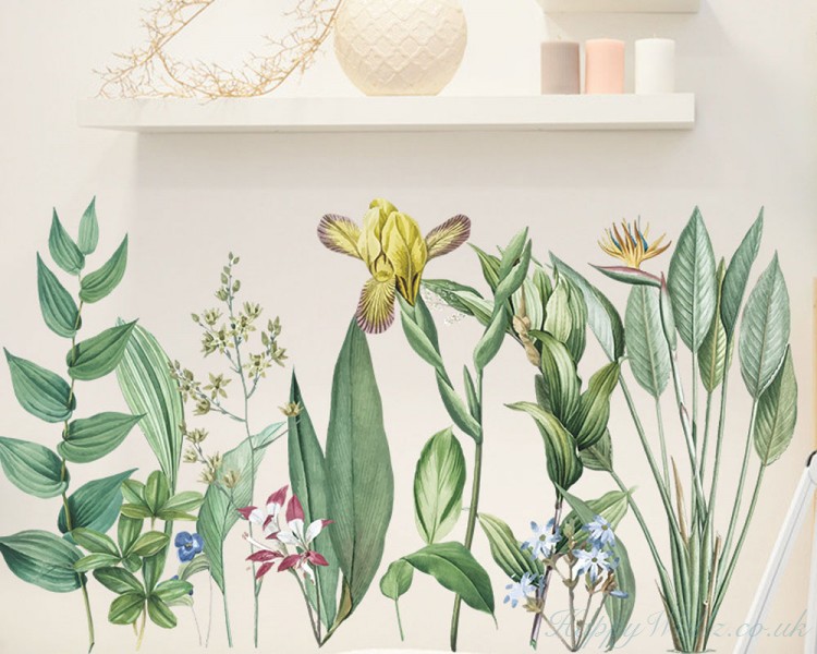 Green Leaves Plants and Flowers Wall Decal