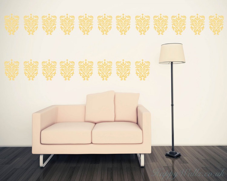 Damask Wall Pattern Art Stickers