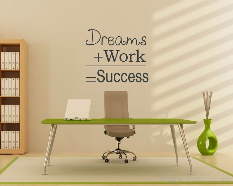 Dreams plus Work equal to Success