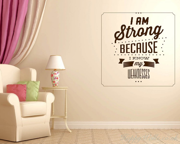 I am Strong Quotes Wall Art Stickers