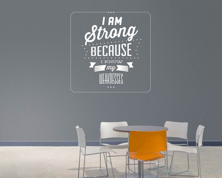 I am Strong Quotes Wall Art Stickers