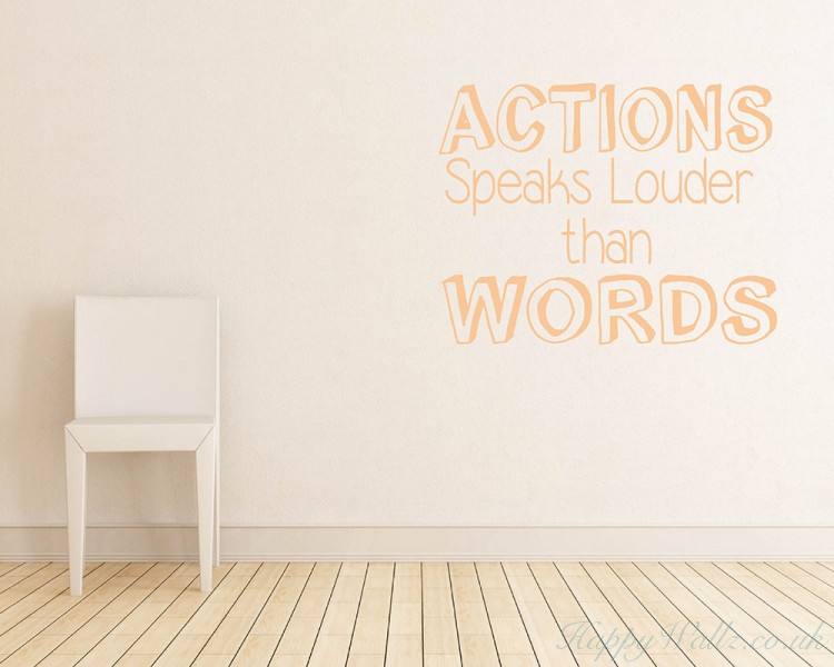 Action Speaks Quotes Wall Art Stickers